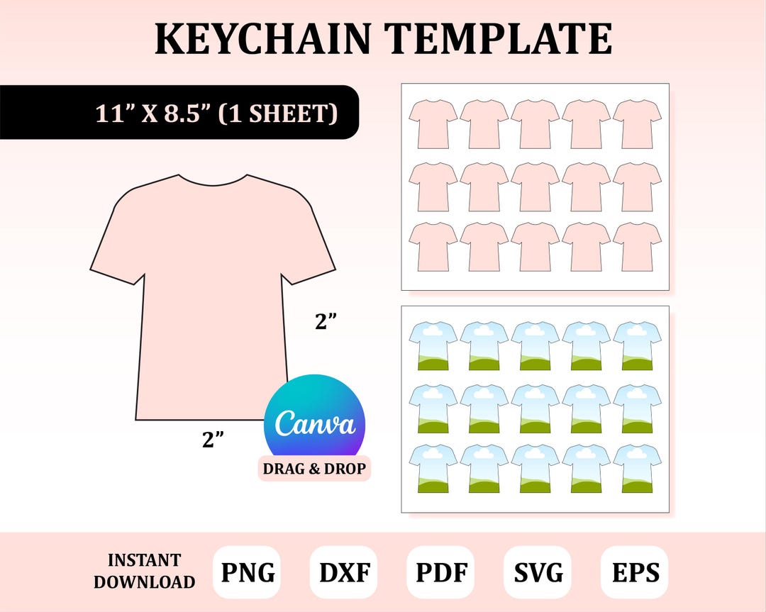 T-shirt Keychain Template, T-shirt Keychain , Keychain Sublimation ...