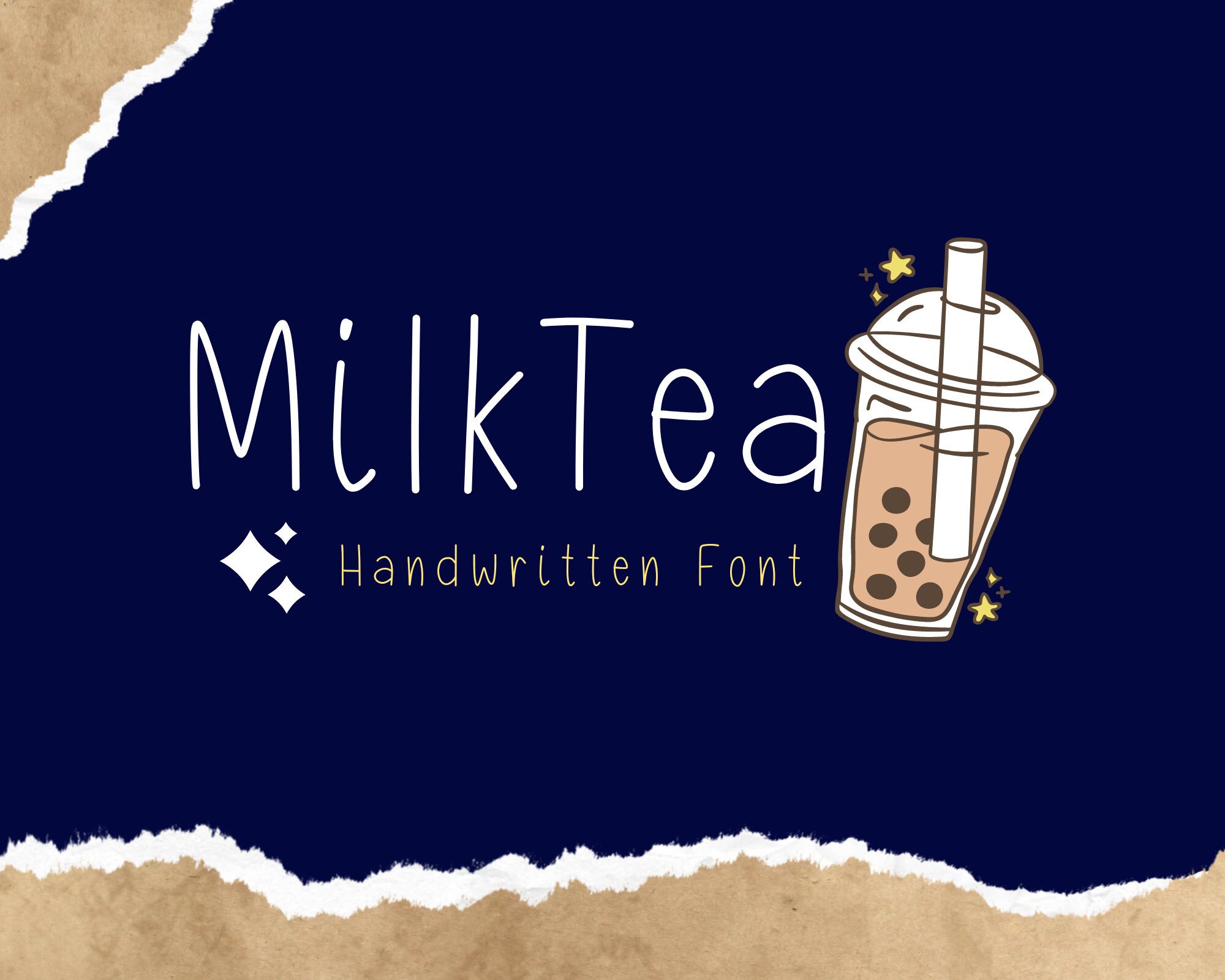 Milktea Font, Cute Font, Handwritten Font, Handwriting Font, Goodnotes ...