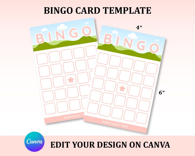 Bingo Card Template, Bingo Template, Custom Bingo, Bingo Canva Template ...