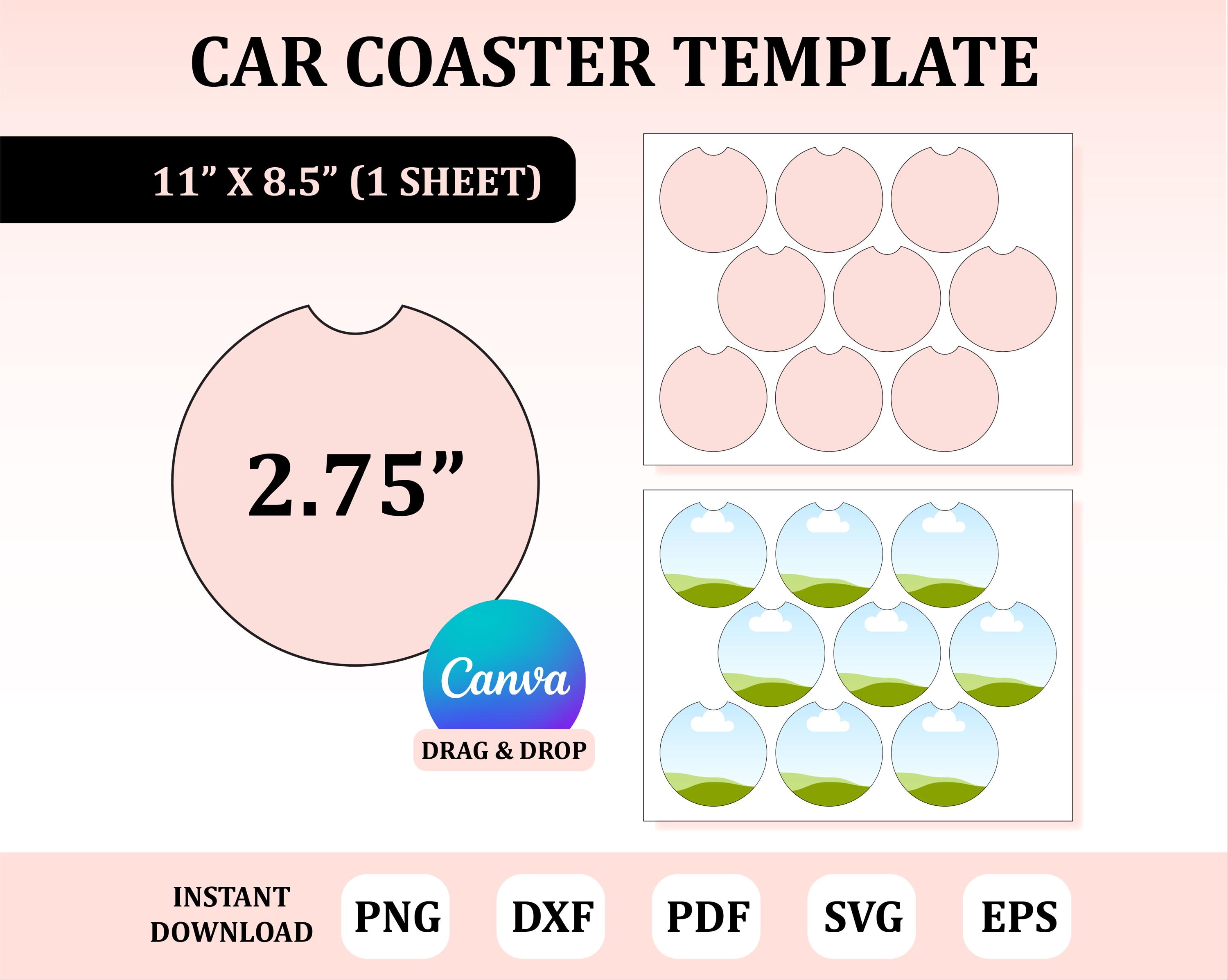 Car Coaster Template, Car Coaster Svg, Sublimation Template, Coaster ...