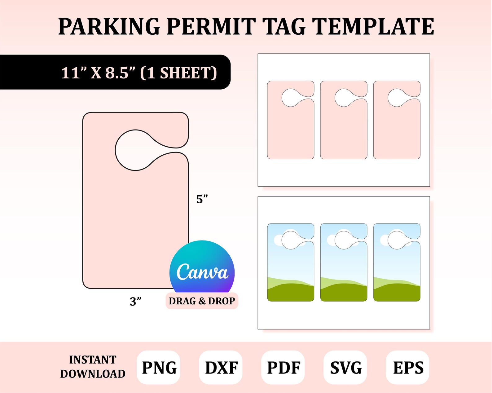 Parking Permit Hang Tag Template, Parking Permit Template , Parking ...