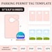 Parking Permit Hang Tag Template, Parking Permit Template , Parking Permit Svg, Hang Tag ...