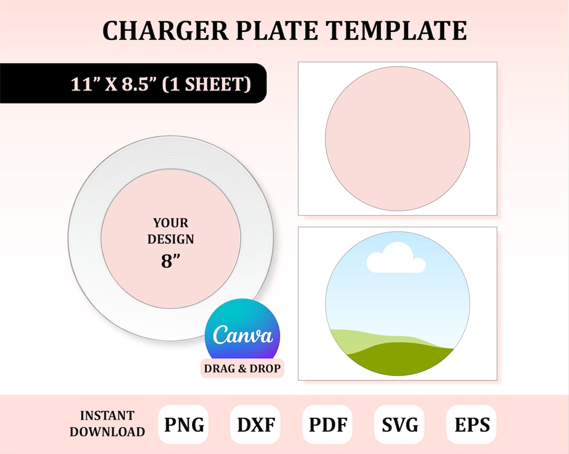 Charger Plate Template, Charger Plate Svg, Charger Plate Insert ...