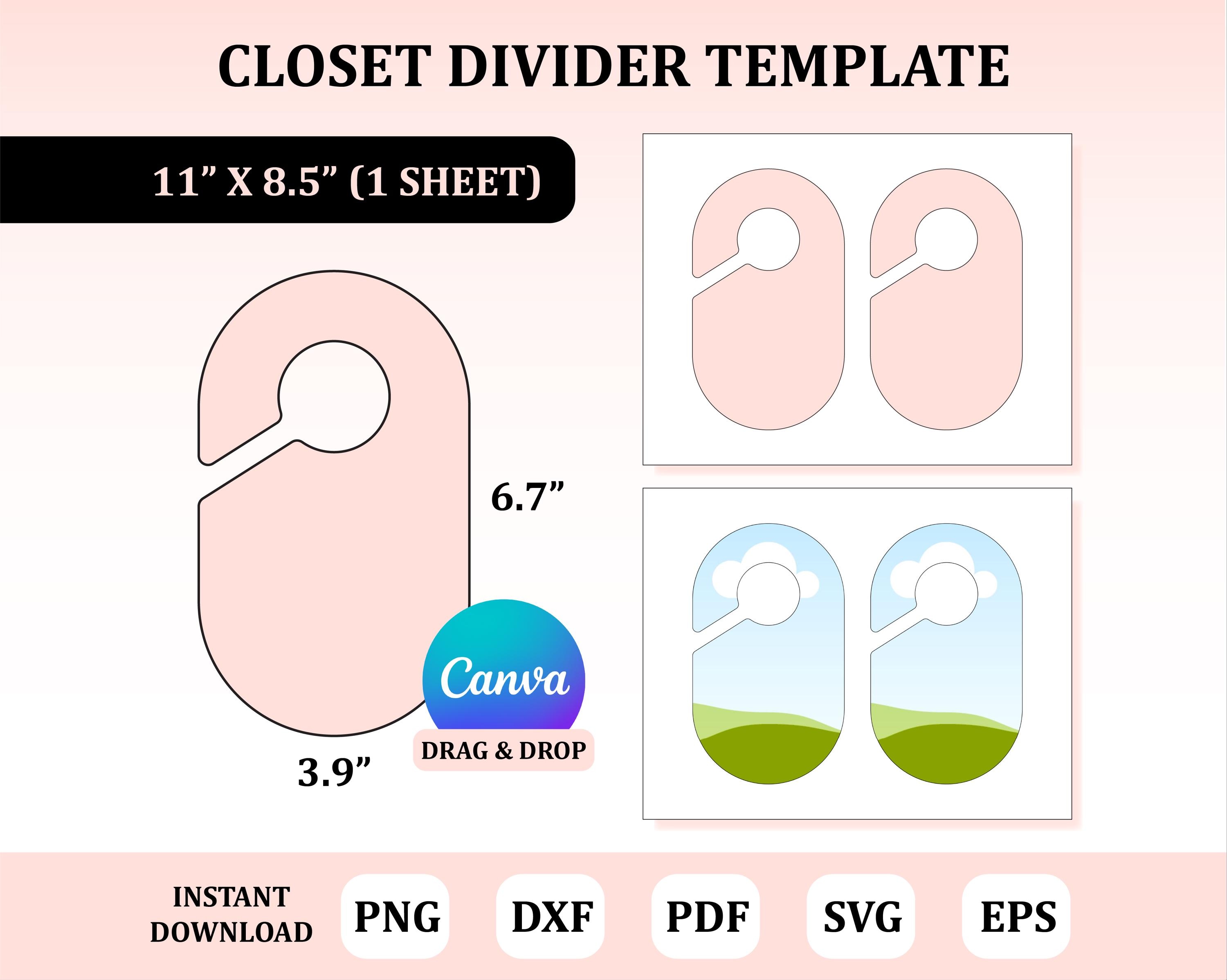 Closet Divider Template, Closet Divider Svg, Closet Divider Label ...