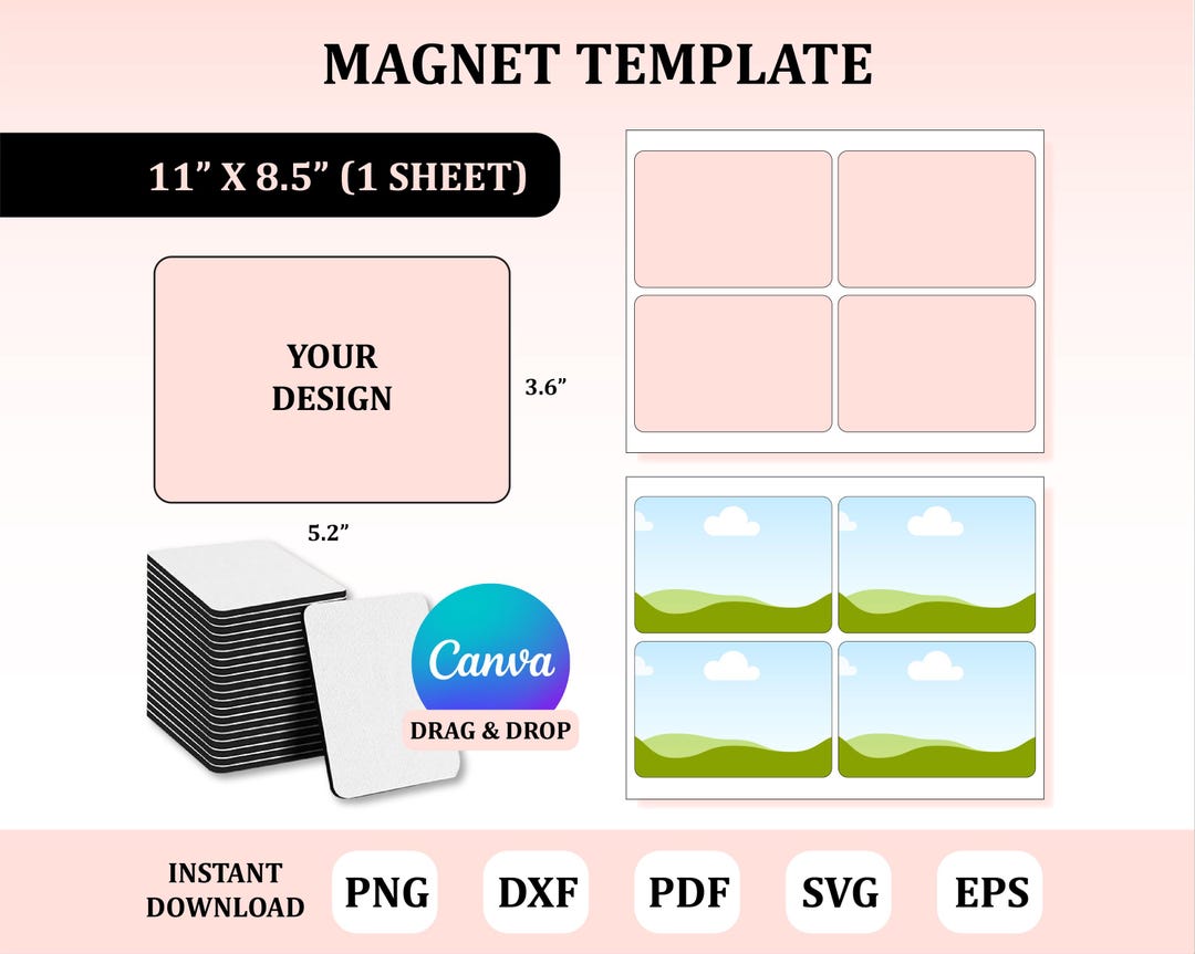 Magnet Template, Magnet Template Svg, Magnet Sublimation, Magnet Blanks ...
