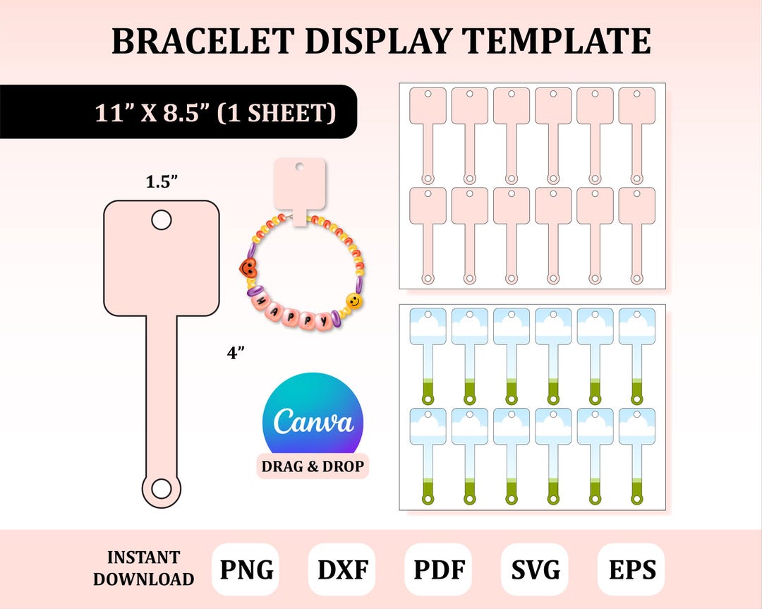 Bracelet Display Card Template, Necklace Display Card Template ...