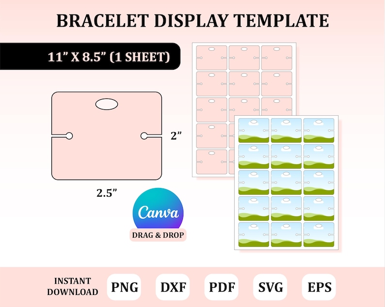 Bracelet Display Template, Jewelry Tag Template, Bracelet Tag Template ...