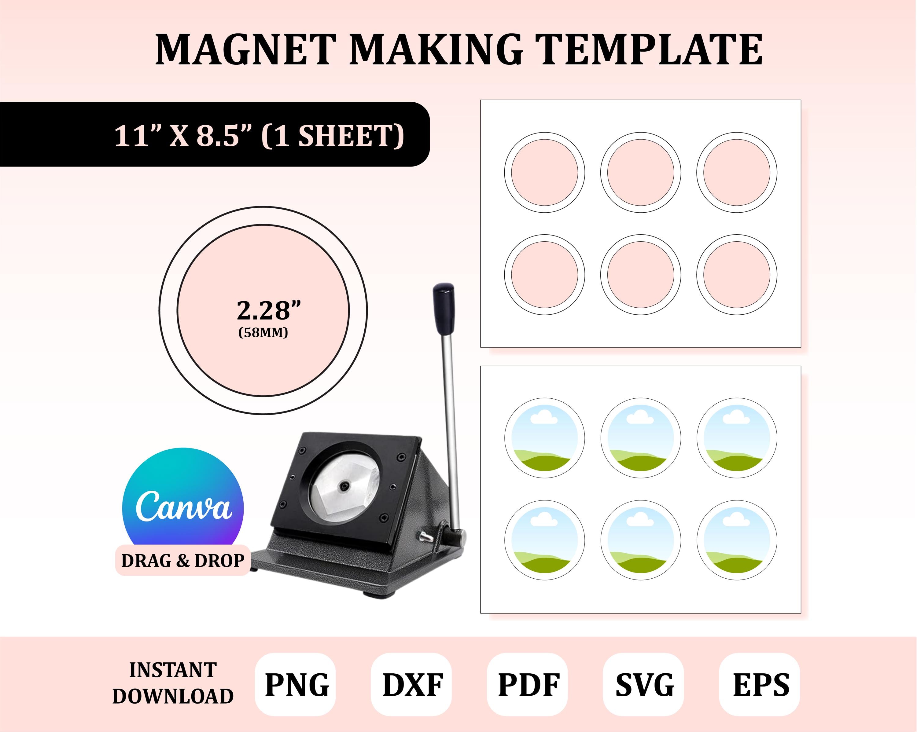 Magnet Maker Template, Circle Fridge Magnet Template, Template for ...