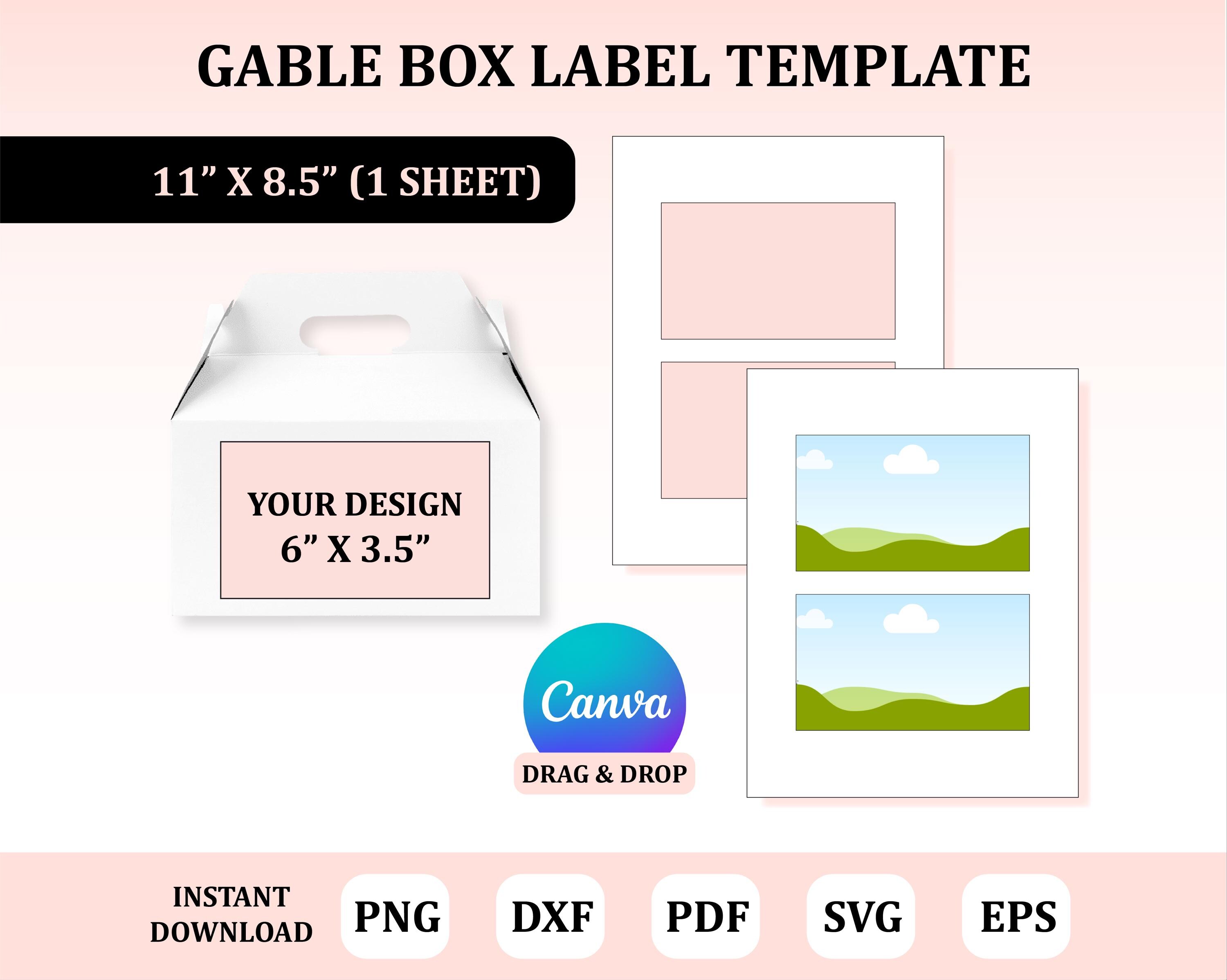 Gable Box Label Template, Gable Box Lable Svg, Gable Box Sticker, Diy ...