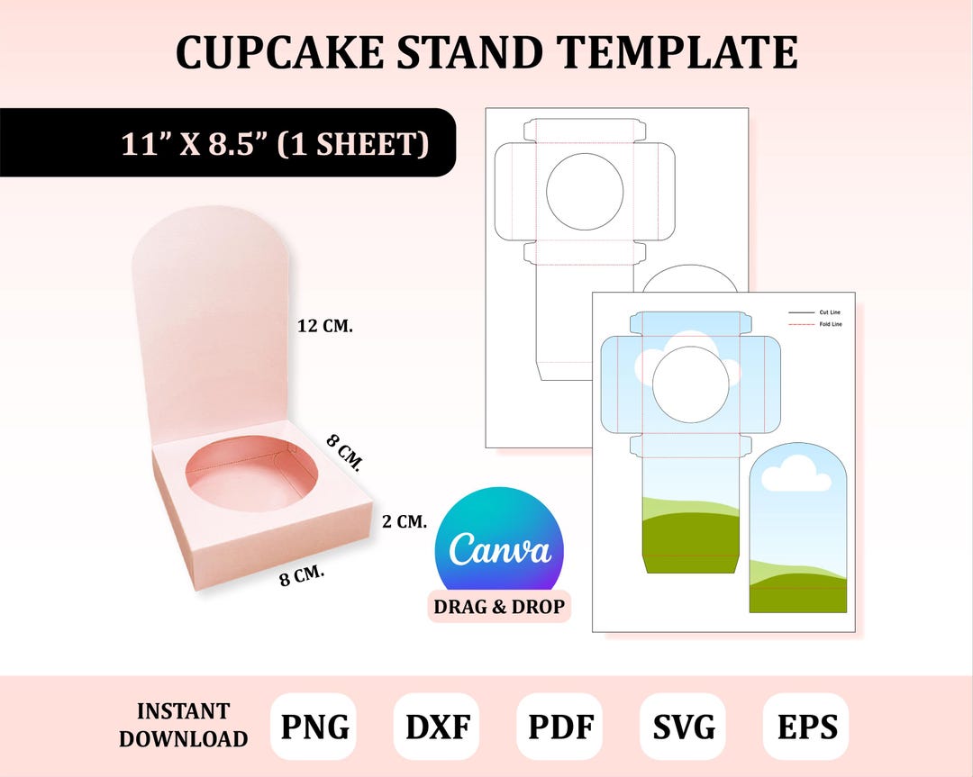 Cupcake Stand Template, Cupcake Stand, Cupcake Holder Template, Stand ...