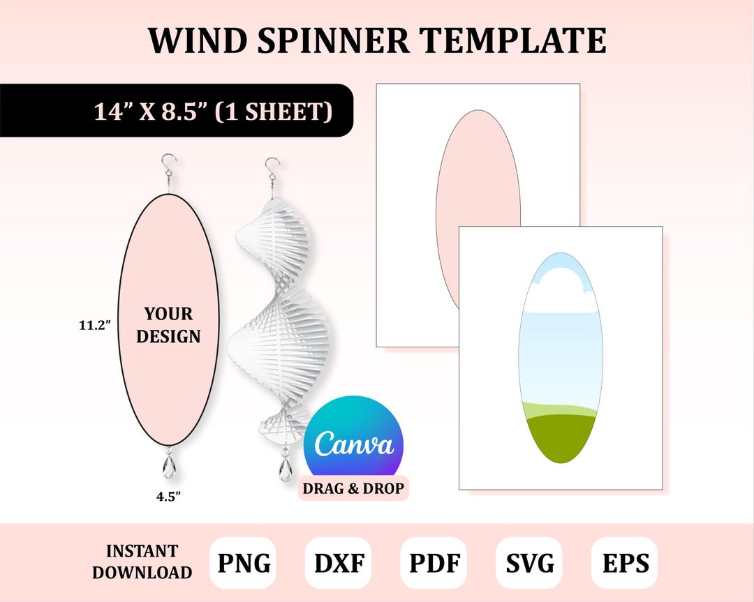 Wind Spinner Template, Wind Spinner Svg , Wind Spinner Sublimation ...