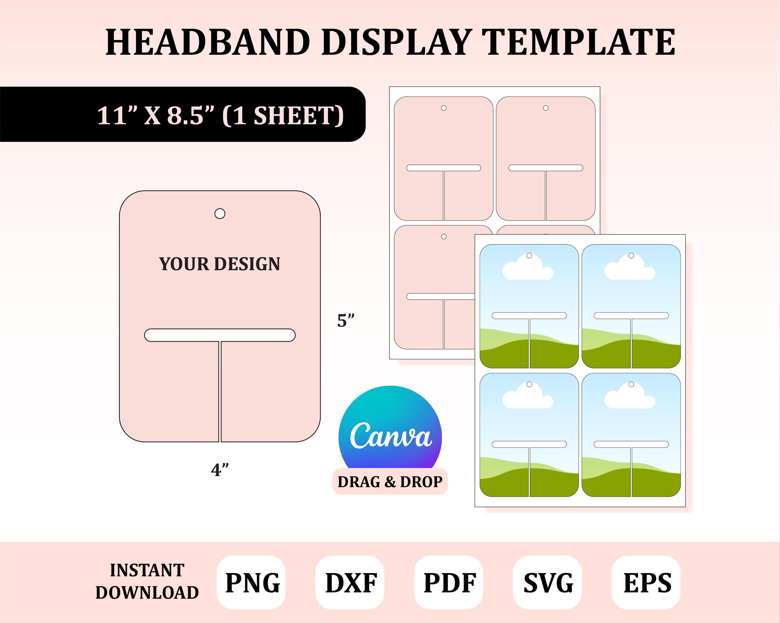 Headband Display Template, Headband Display Card, Headband Holder ...
