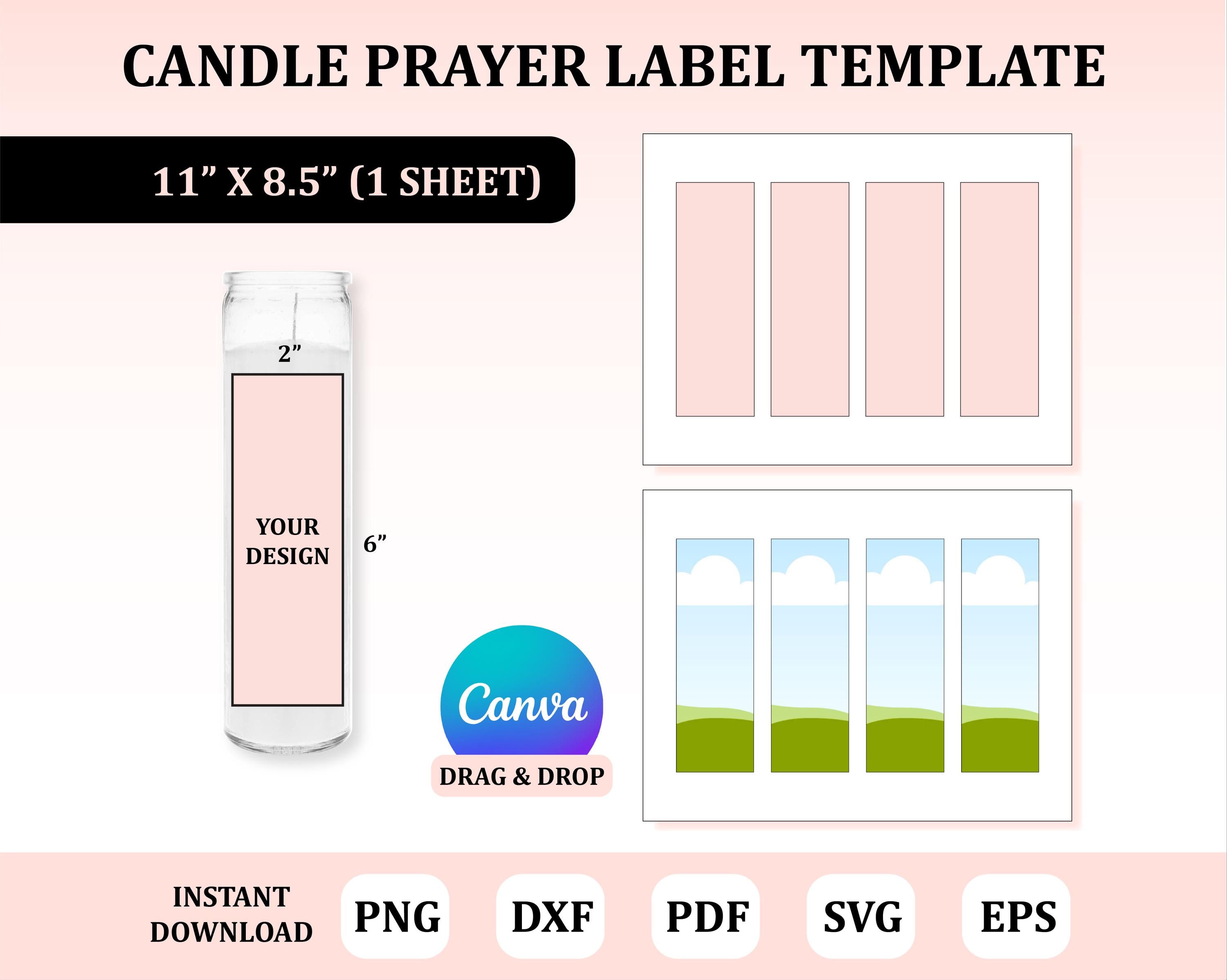 Candle Prayer Label Template, Candle Label Template, Candle Label ...