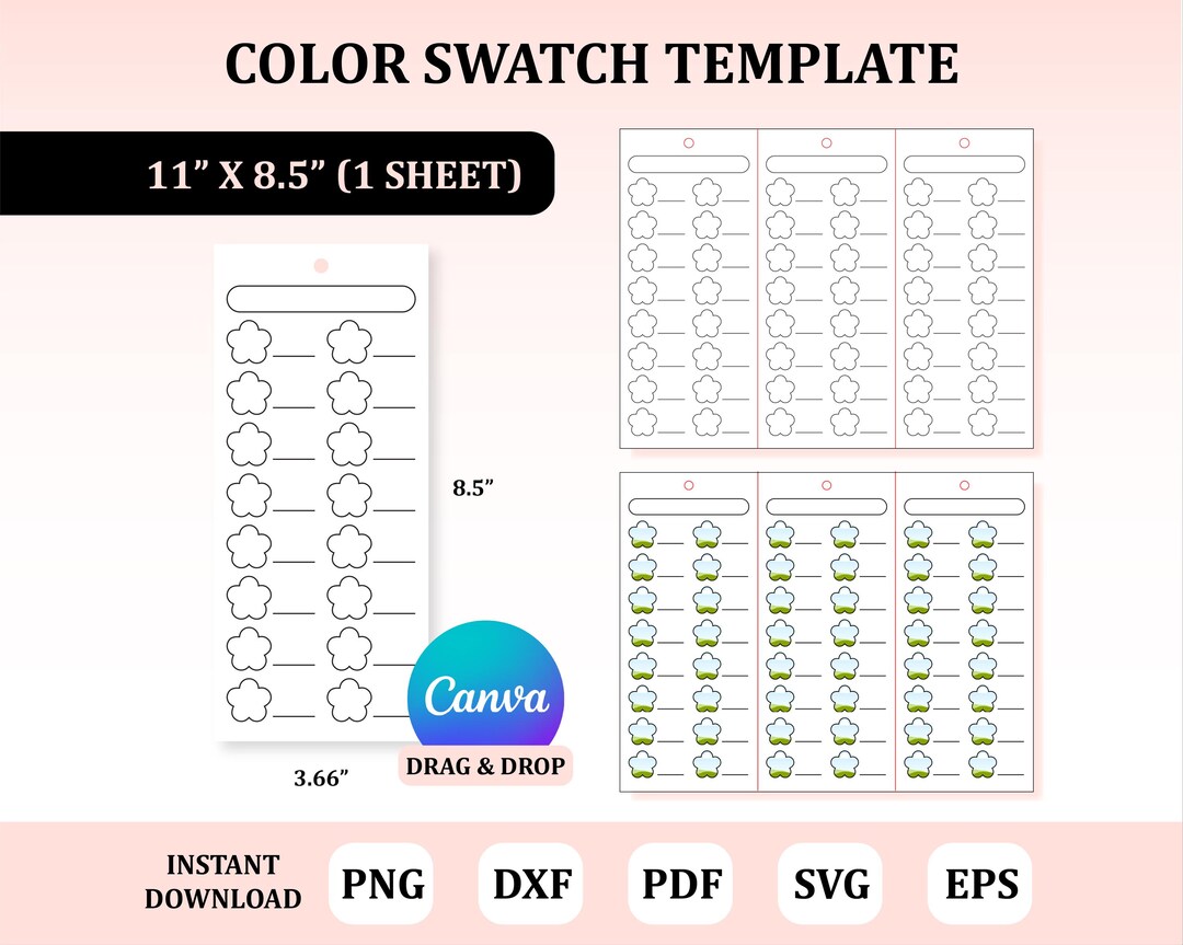 Color Swatch Template, Printable Color Swatch Sheet, Coloring Swatch ...