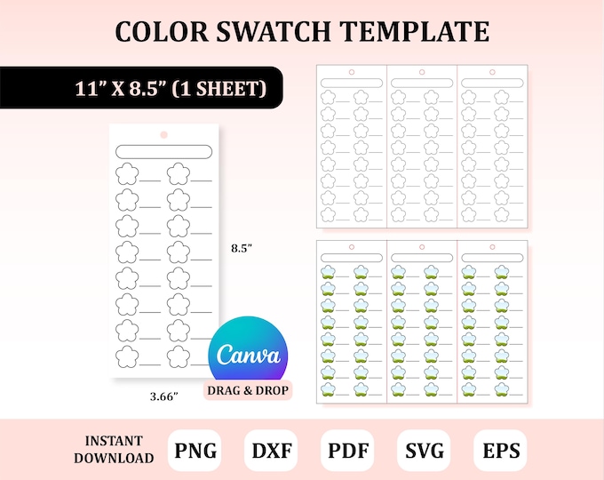 Blank Color Cards Printable Color Swatch Cards Color Swatch Template ...
