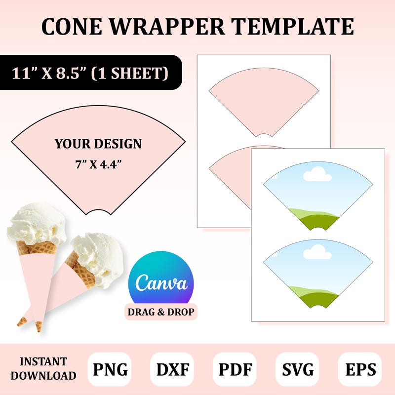 Ice Cream Cone Wrap - Etsy