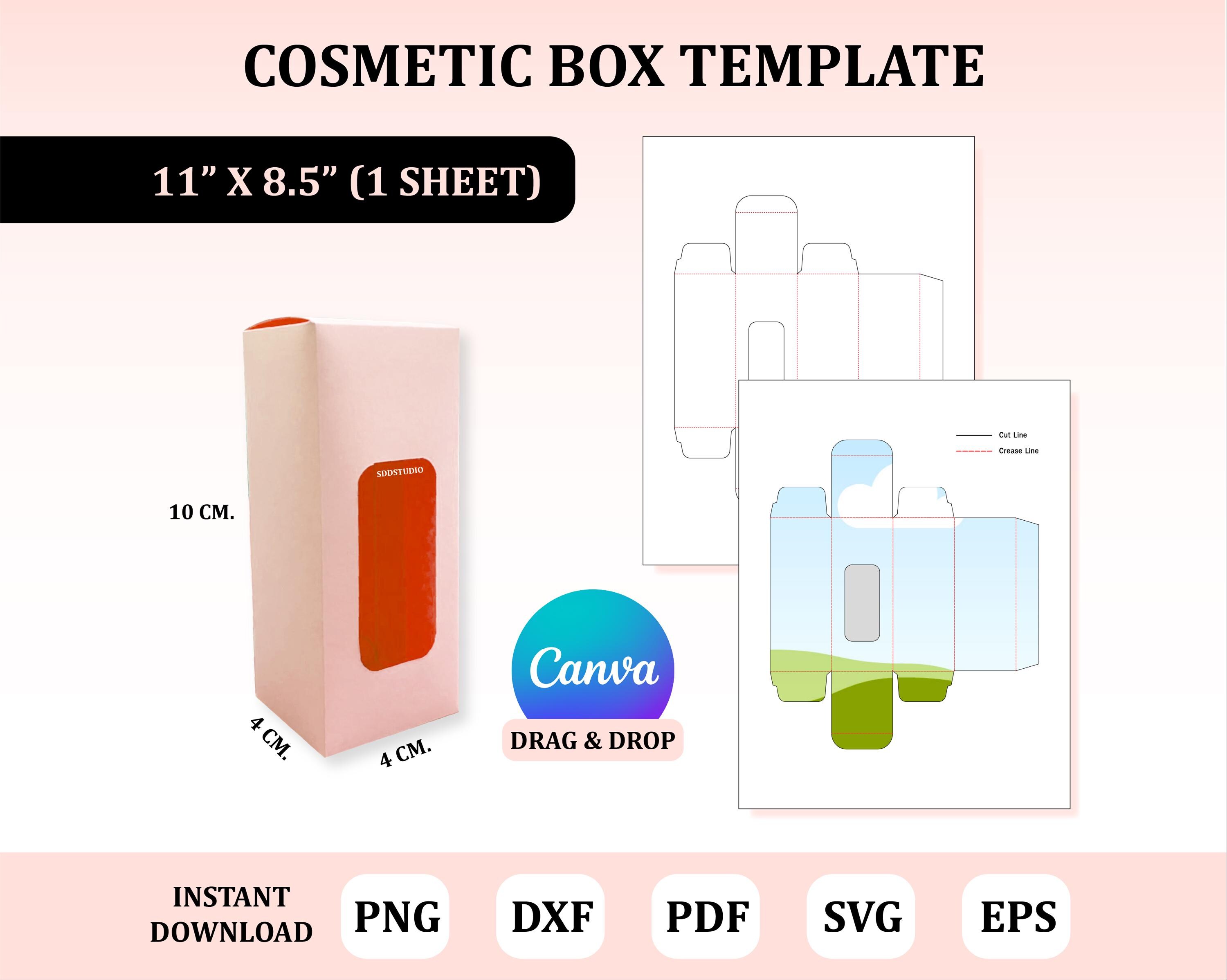Cosmetic Box Template, Cosmetic Box Svg, Cosmetic Packaging, Serum Box ...