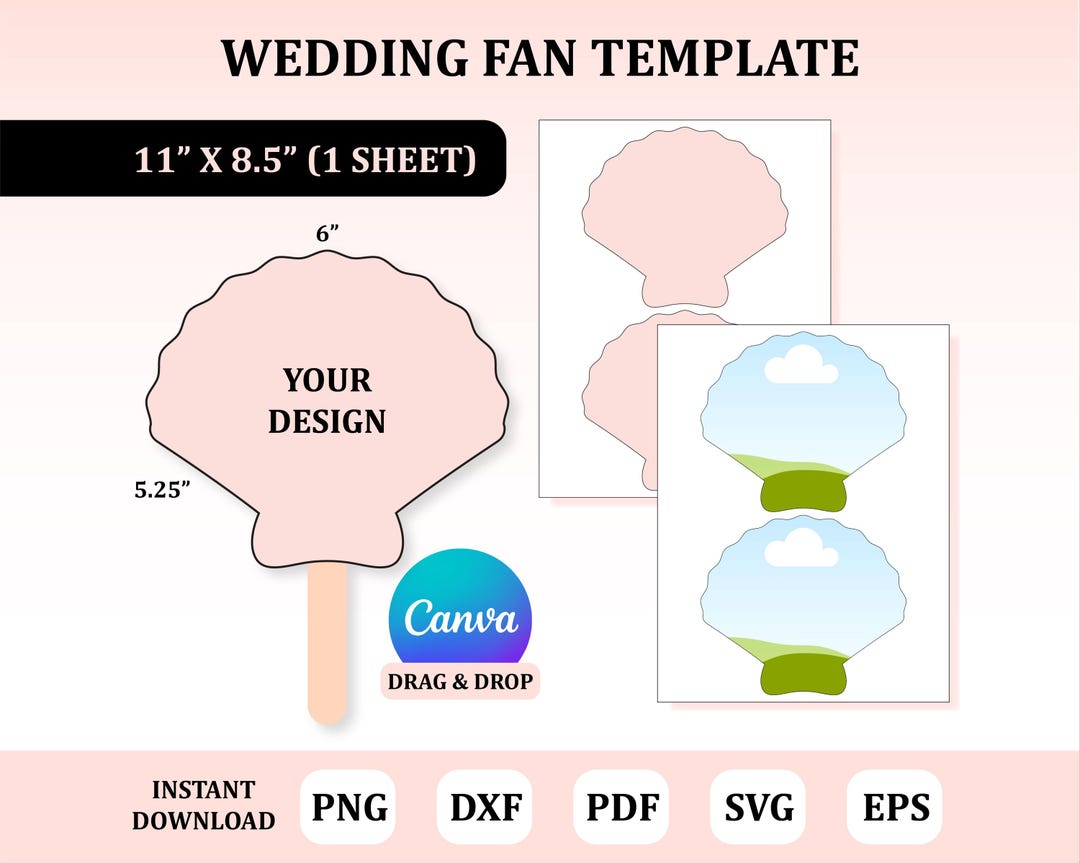 Wedding Fan Template, Fan Template, Wedding Fan Svg, Church Fan ...