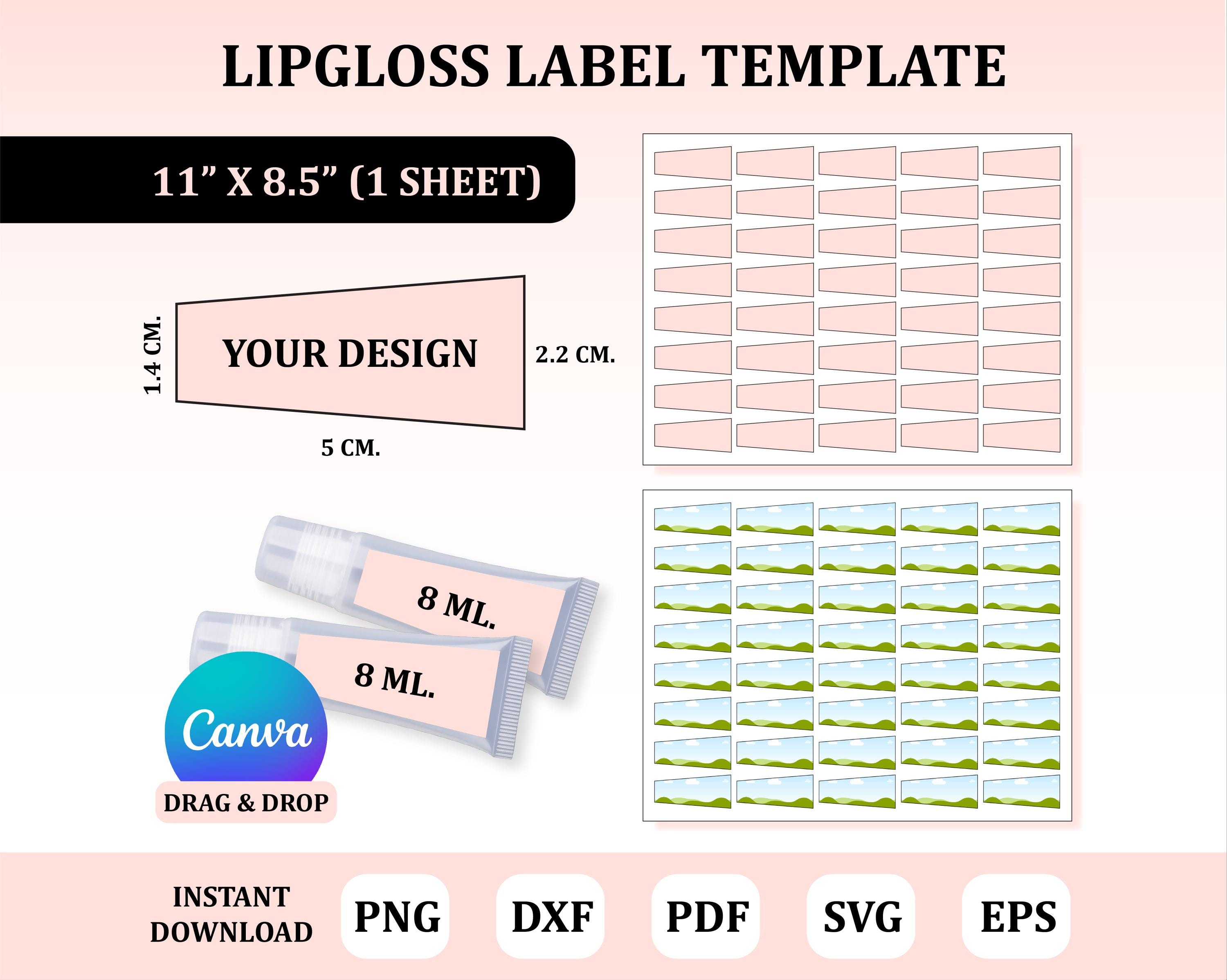 Lip Gloss Label Template, Lip Gloss Label Svg, Lip Gloss Sticker ...