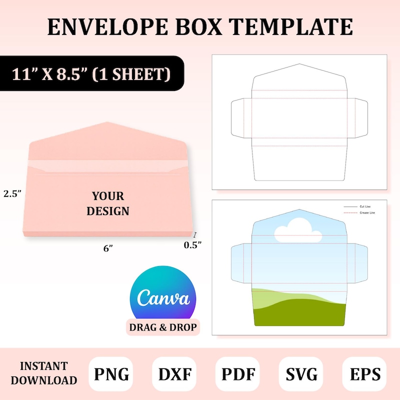 4 Bar Envelope Template - Etsy