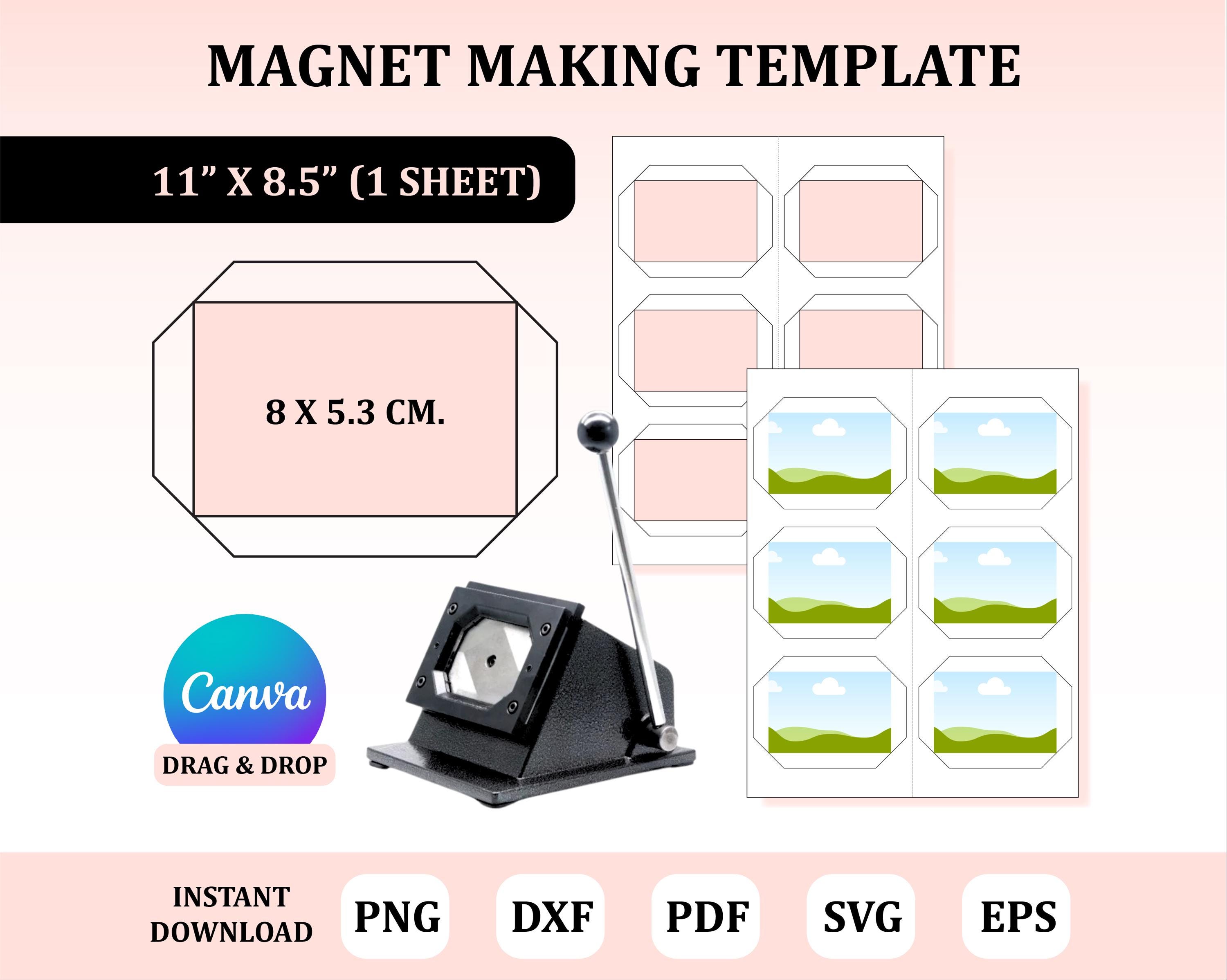 80x53 Mm Magnet Maker Template, Square Fridge Magnet Template, Template ...