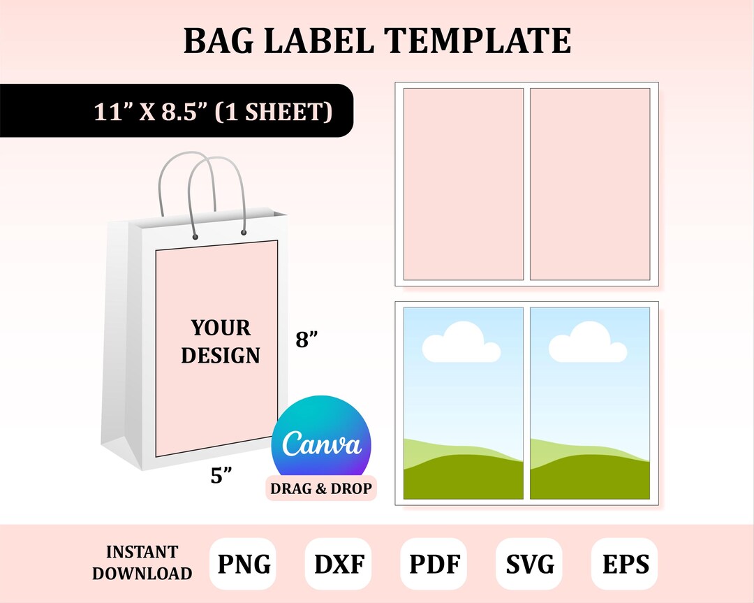 Bag Label Template,bag Label Svg, Bag Sticker Template, Label for Paper ...