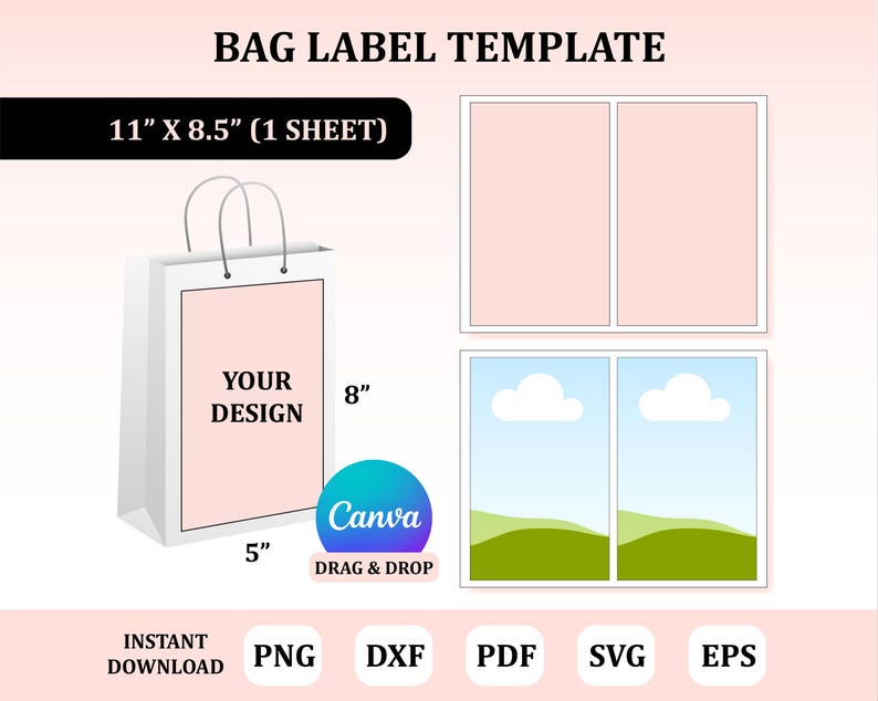 Bag Label Template,bag Label Svg, Bag Sticker Template, Label for Paper ...