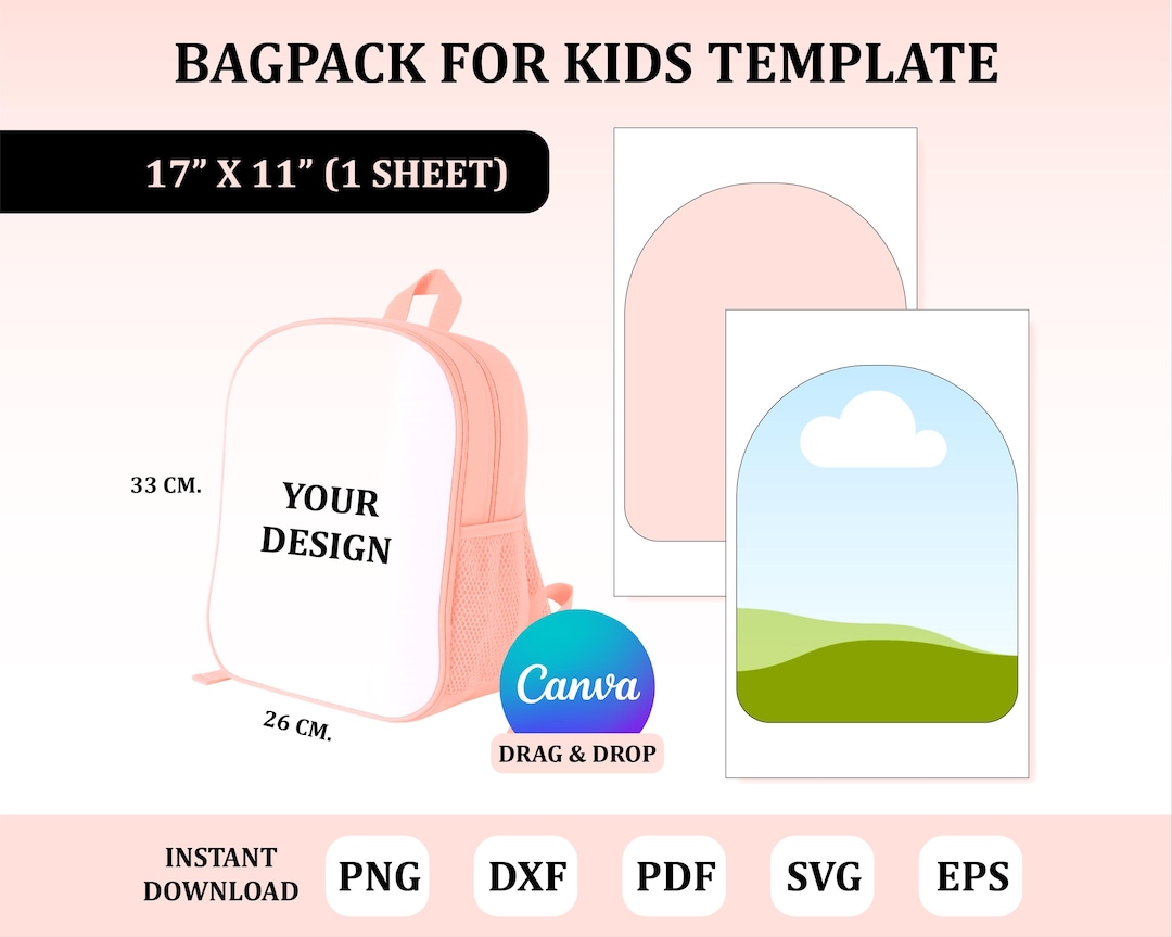Bagpack Sublimation Template: Photo Bag, Personalized Design - Etsy