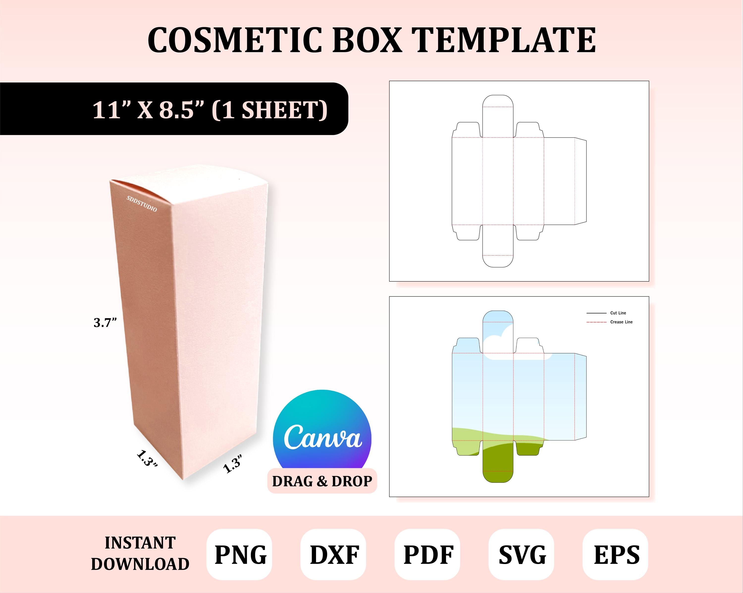 Cosmetic Box Template, Cosmetic Box Svg, Cosmetic Packaging, Serum Box ...