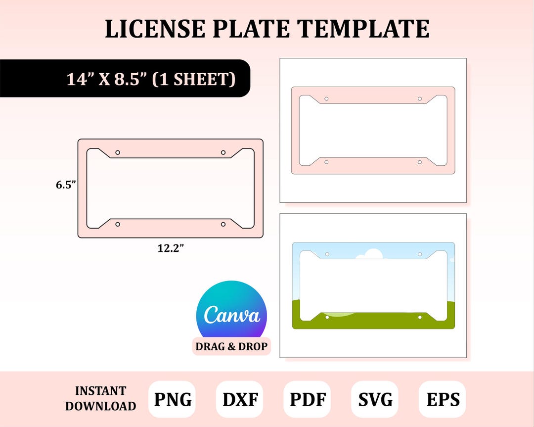 License Plate Template, License Plate Svg, License Plate Sublimation ...