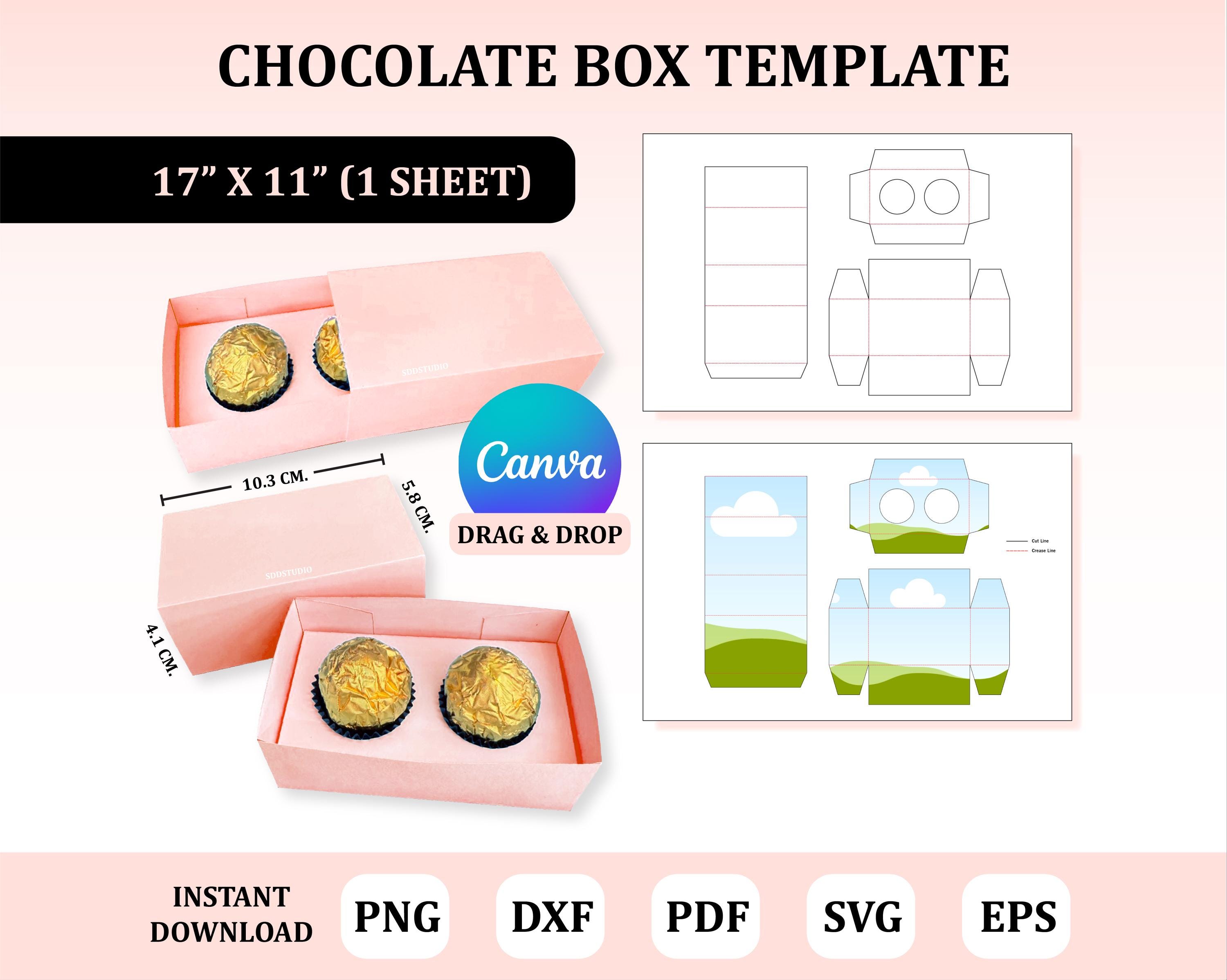 Chocolate Box Template, Chocolate Box, Chocolate Packaging, Box for ...