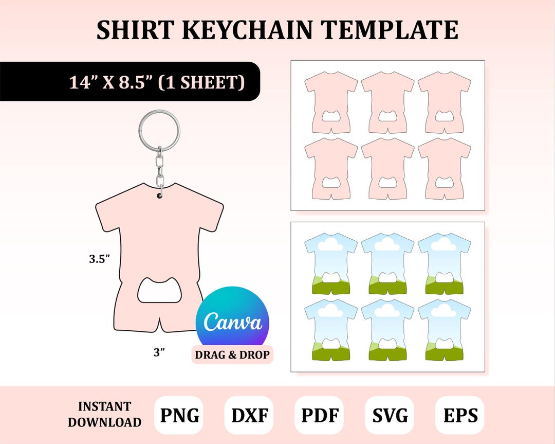 T-shirt Keychain Template, T-shirt Keychain , Keychain Sublimation ...