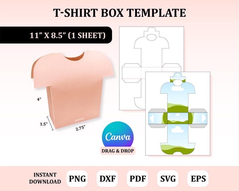 T-shirt Box Template, T-shirt Box Svg, Soccer Favor Box Template, Shirt ...