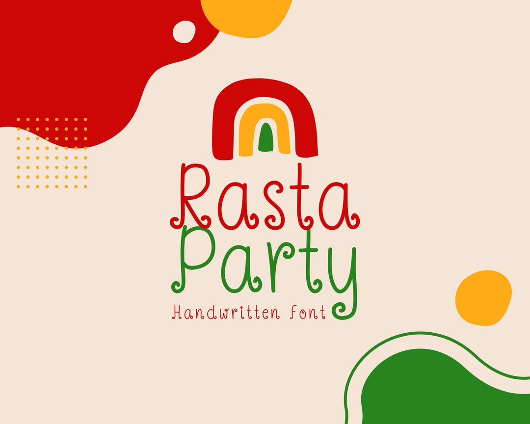 Rasta Party Font, Curly Font, Cute Font, Handwritten Font, Handwriting ...
