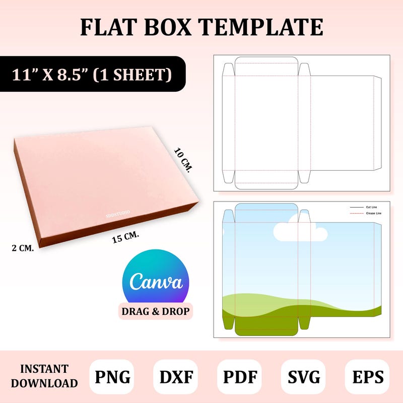 Flat Box Templates - Etsy UK