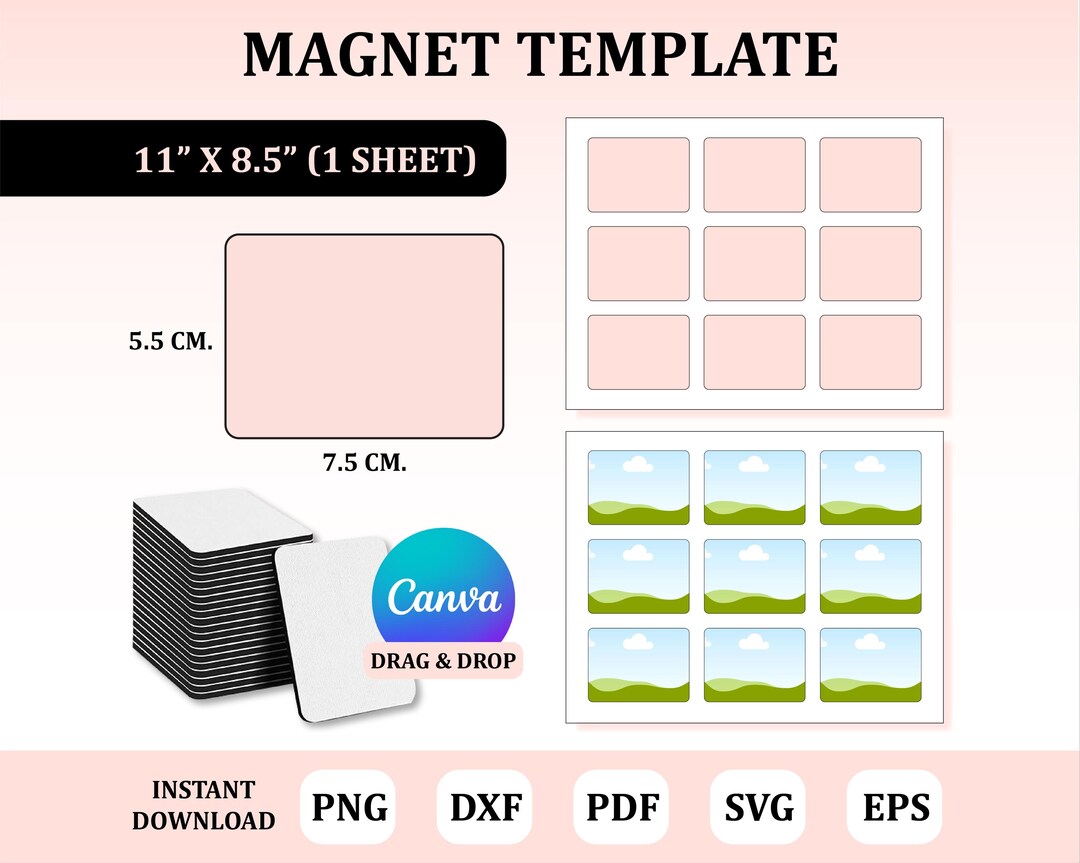 Magnet Template, Magnet Template Svg, Magnet Sublimation, Magnet Blanks ...