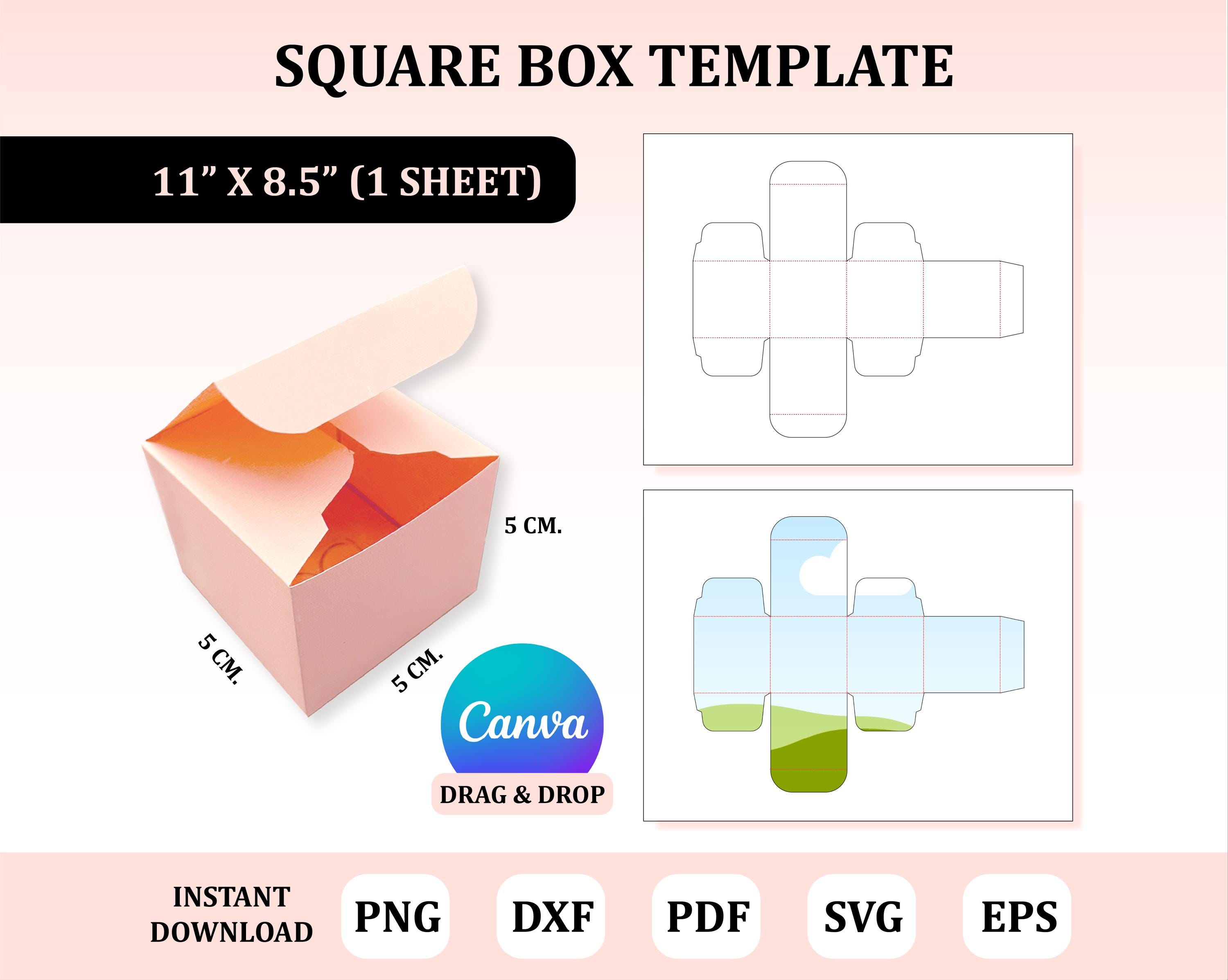 Square Box Template, Square Box Svg, Box Packaging, Classic Box ...