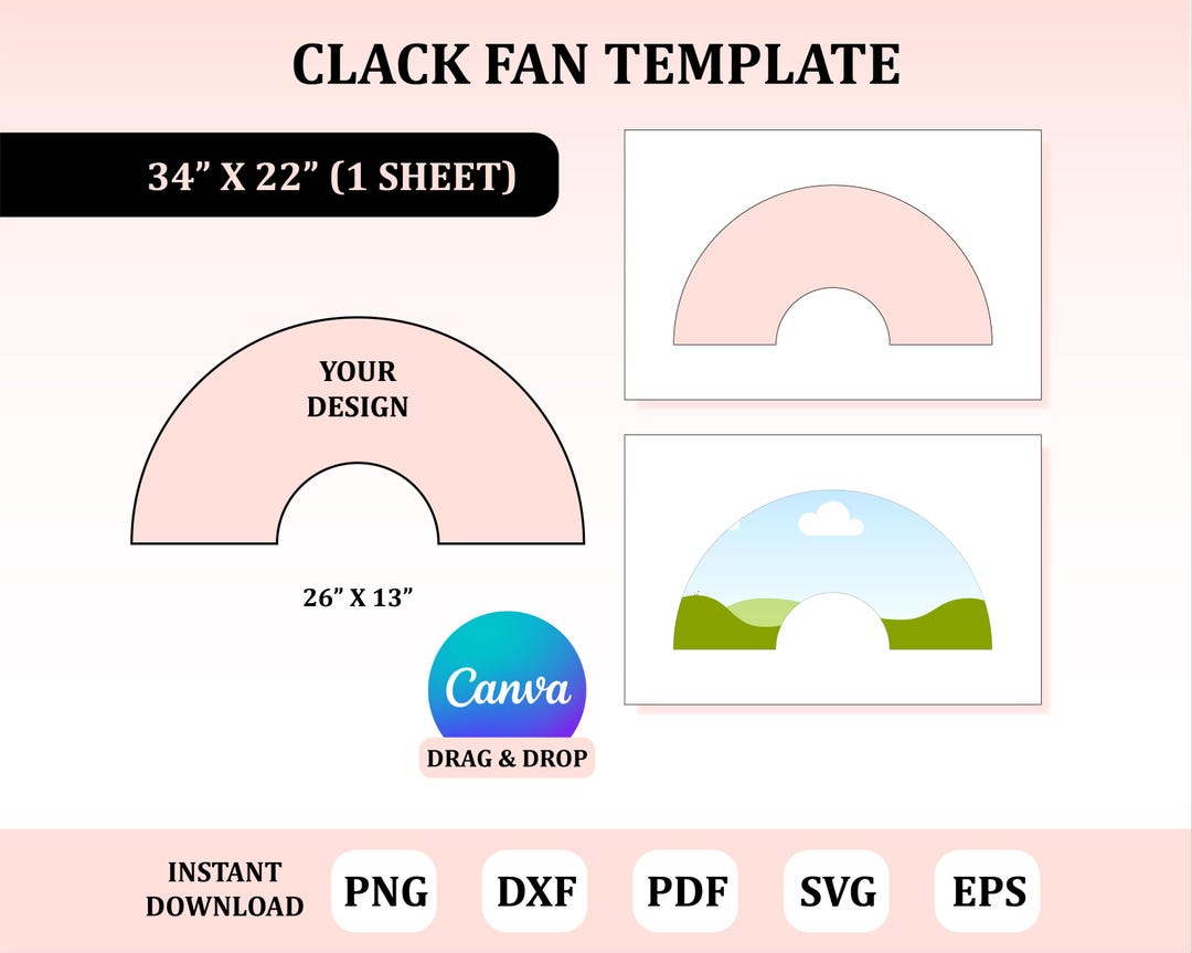 Clack Fan Template: Sublimation Design, Photo Graduation, Canva ...