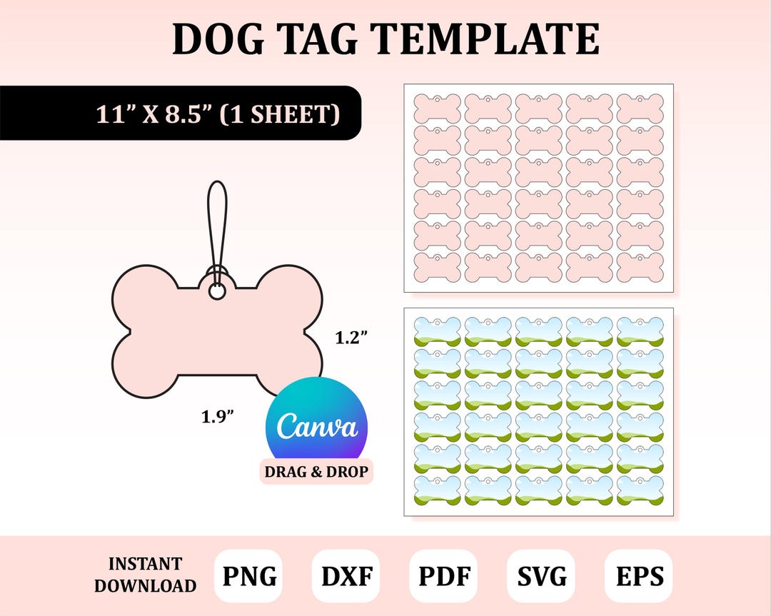 Dog Tag Template, Pet Tag Svg, Tag Template, Pet Tag Template, Dog Tag ...
