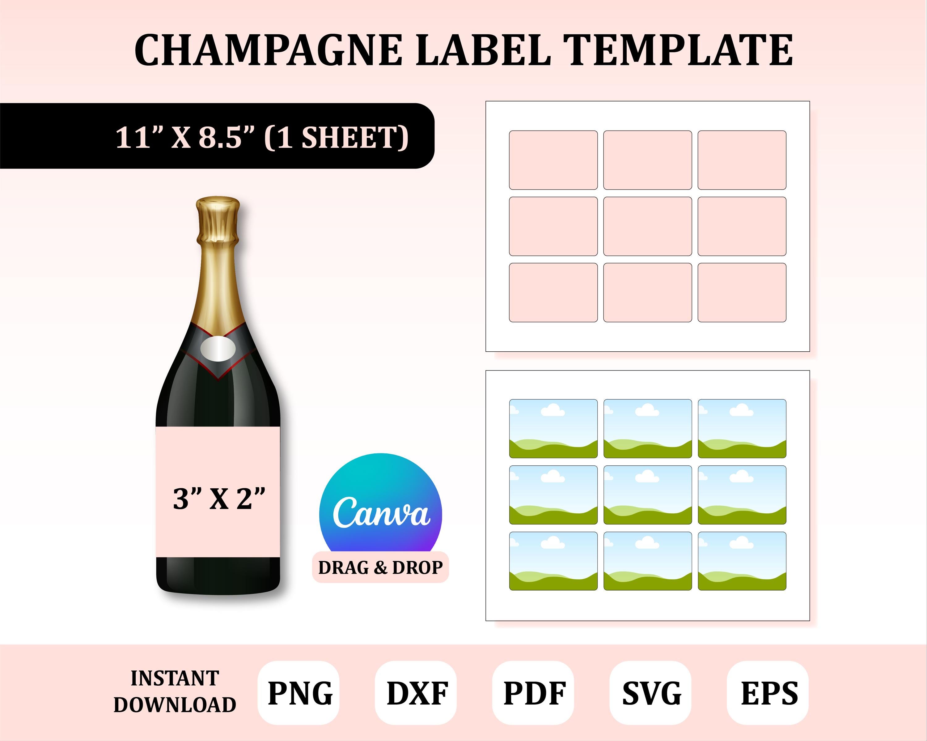 Champagne Label Template, Label Template, Champagne Label Svg, Wine ...