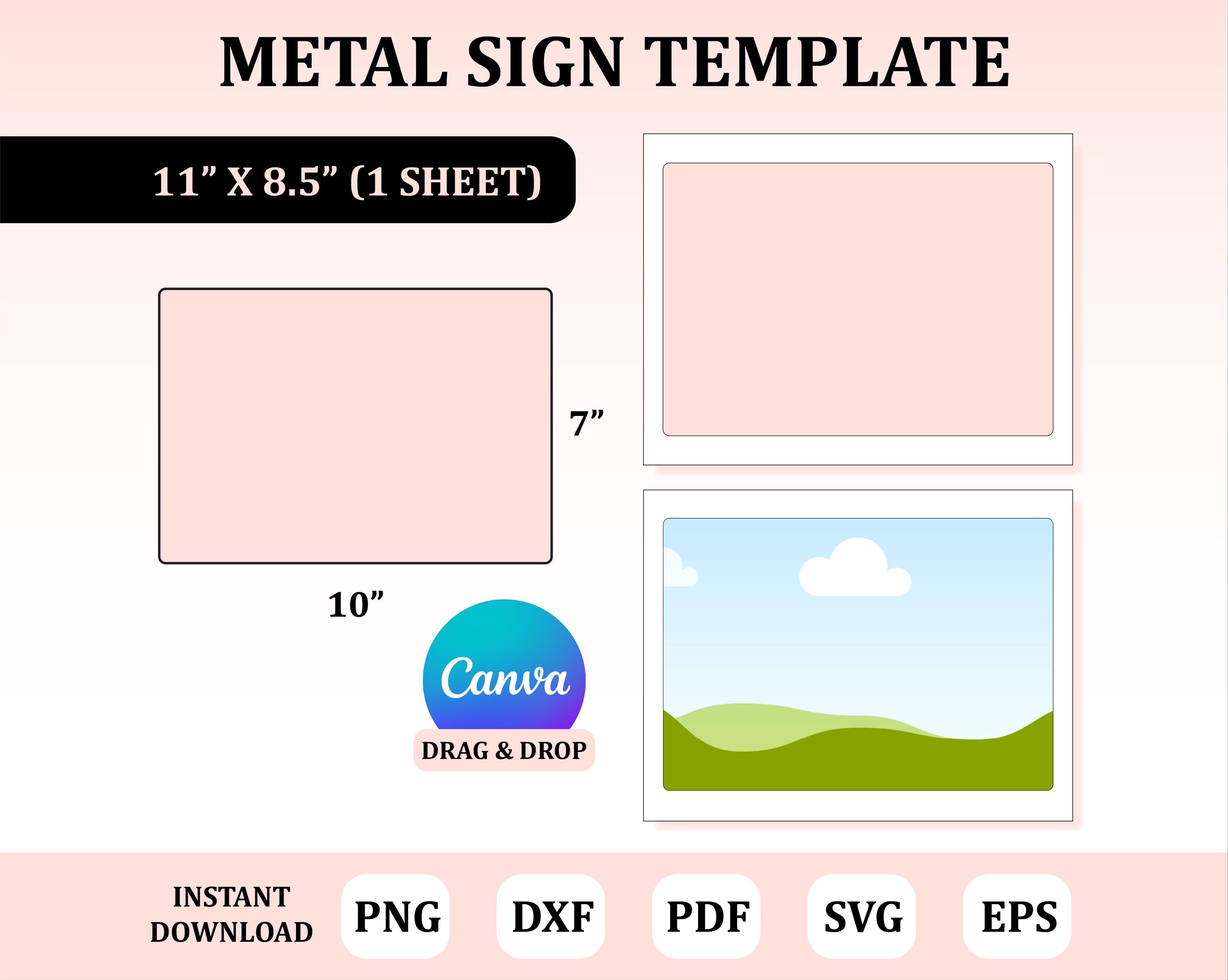 Metal Sign Template, Metal Sign Svg, Sublimation Template, Metal Sign ...