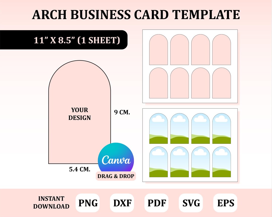 Arch Business Card Template, Arch Business Card Svg, Printable Business ...