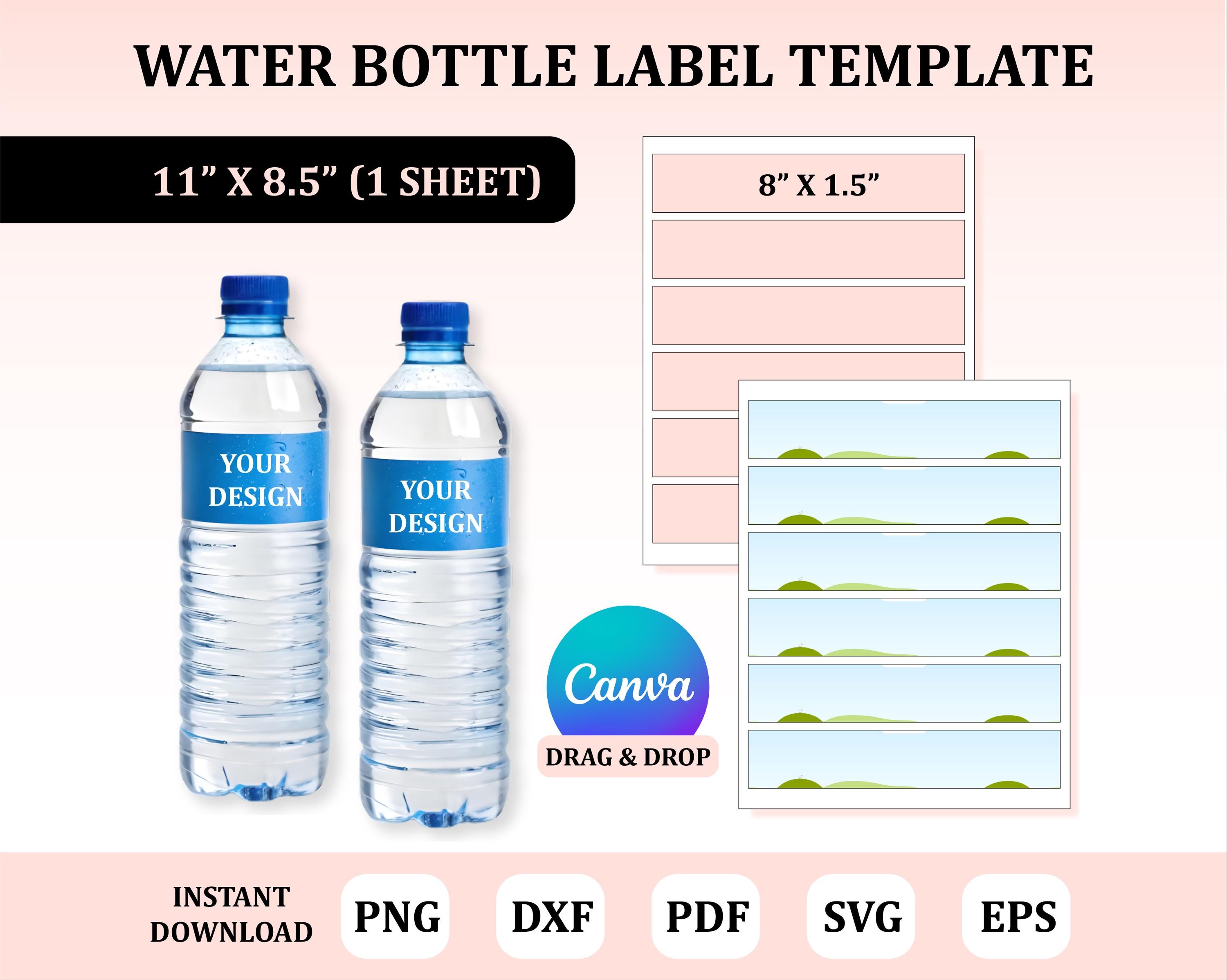 Water Bottle Label Template, Bottle Label, Label for Bottle, Label ...