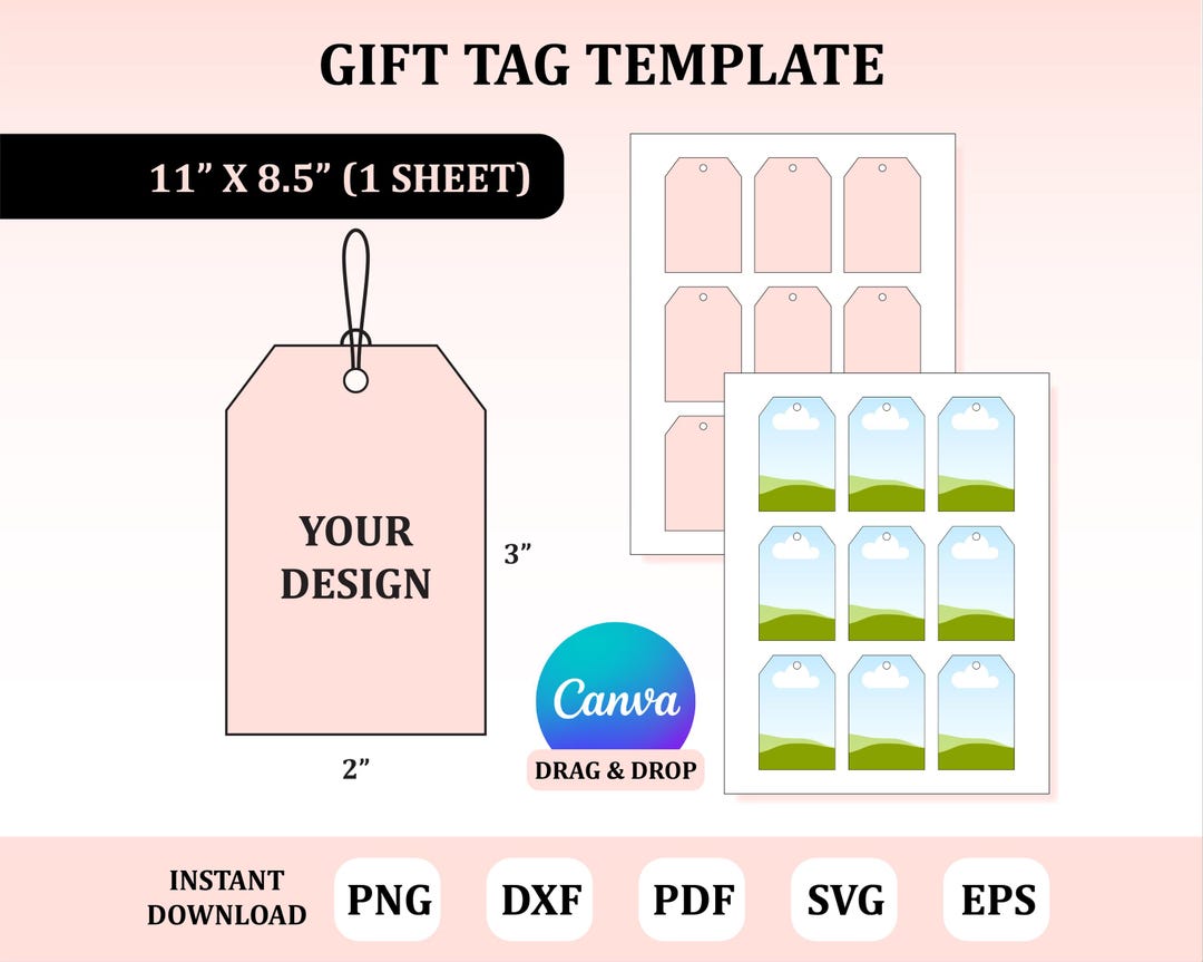 Gift Tag Template , Price Tag Template : Digital Download - Etsy