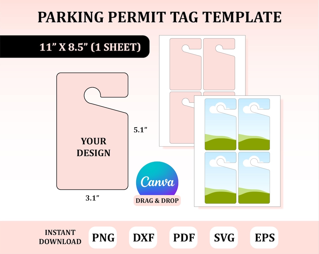 Parking Permit Hang Tag Template, Parking Permit Template , Parking ...