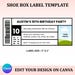 Shoe Box Label Template, Sneaker Box Label Template, Editable Shoe ...