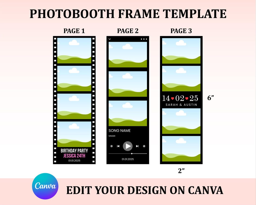 Photobooth Frame Template, Photobooth Template, Photobooth Canva ...