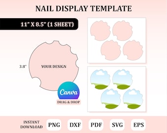 Nail Display Template, Nailfie Display Disc Template, Nail Disc SVG ...