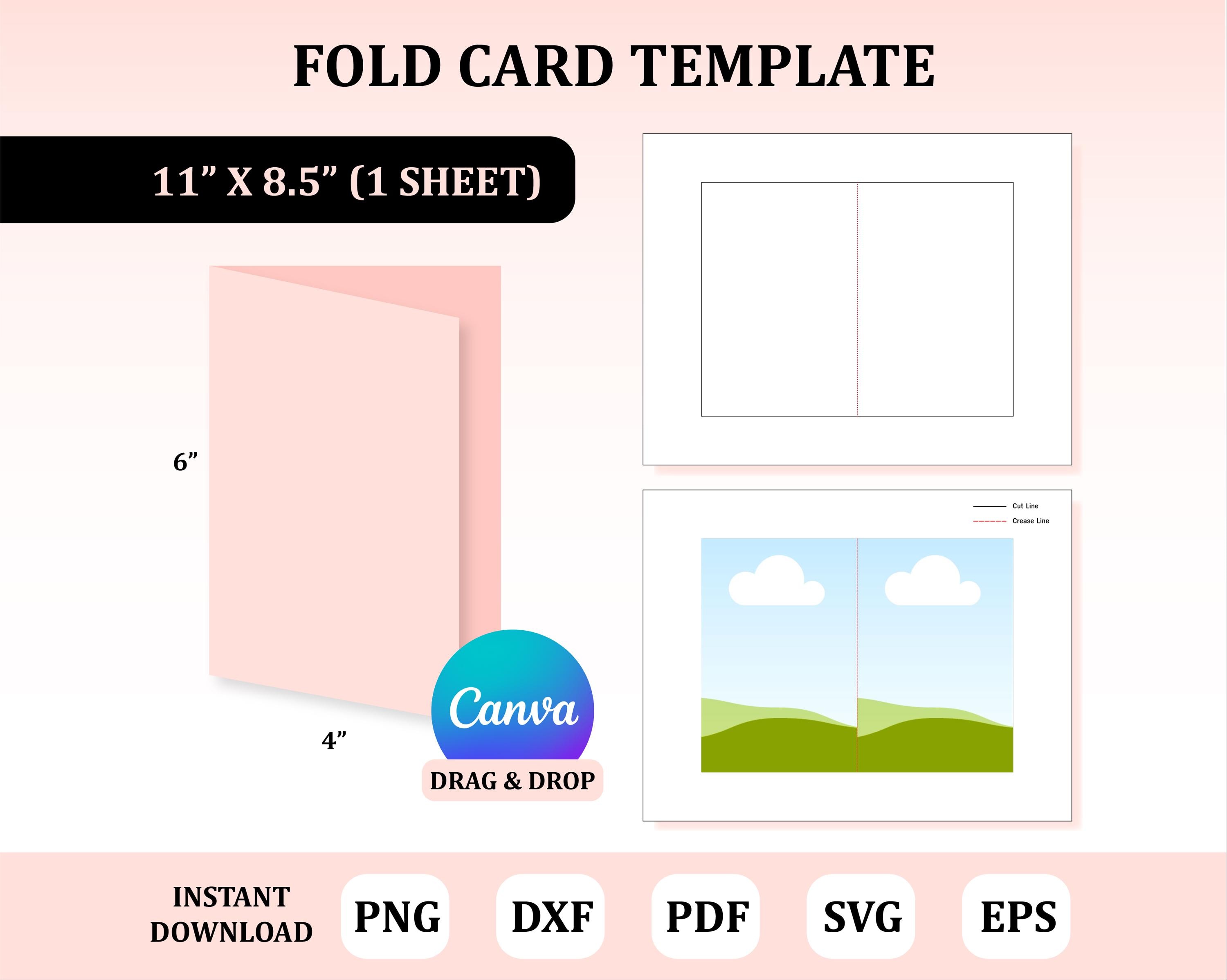 4x6 Fold Card Template, Fold Card Template, Folded Card Template ...