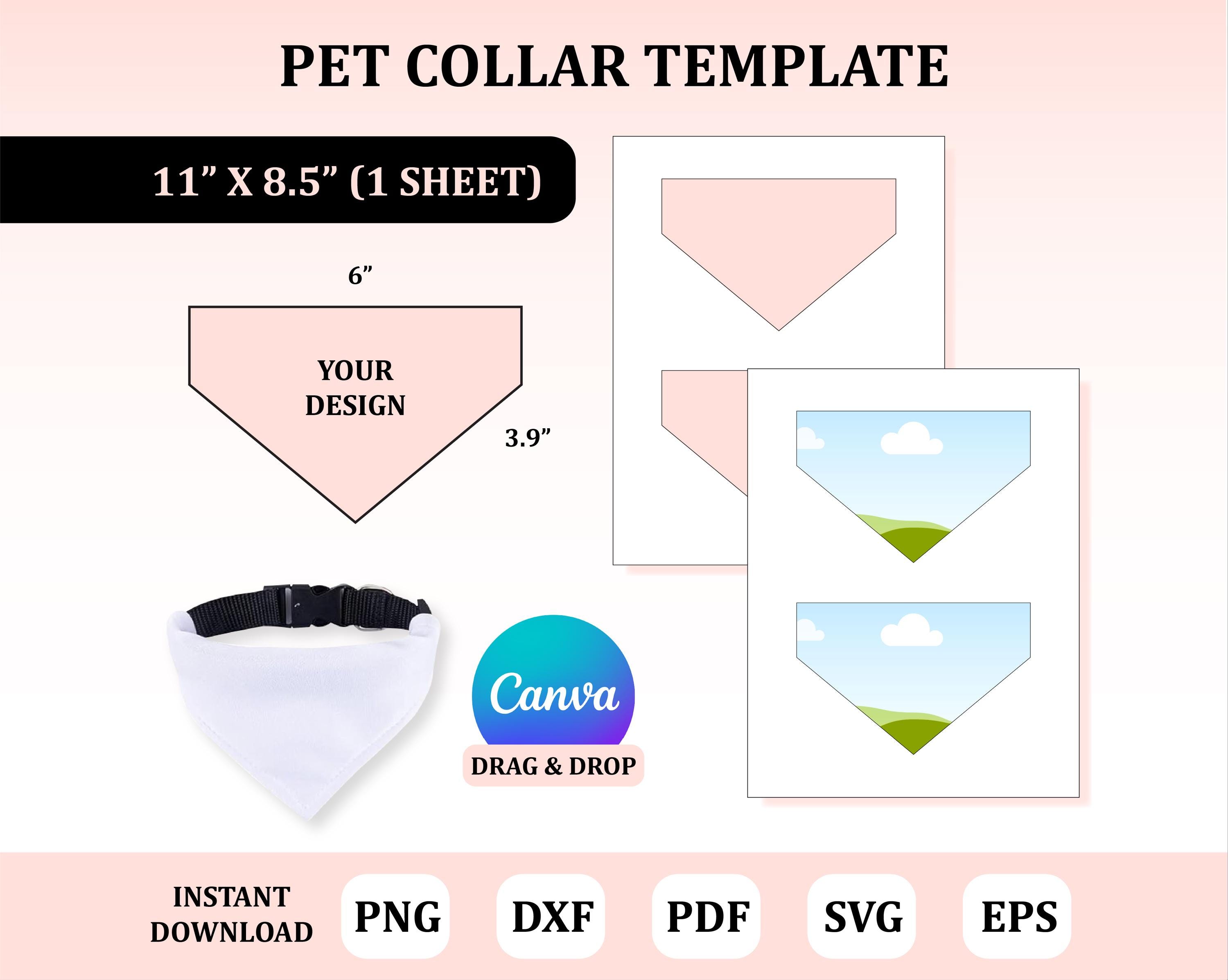 Pet Collar Template, Pet Collar Svg, Collar Bandana Sublimation ...